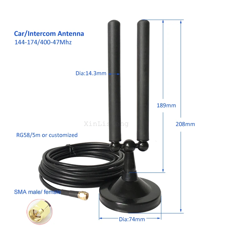 Dual Band 144-174mhz 400-470mhz Xskj Intercom Car Antenna Radio Fm Am ...