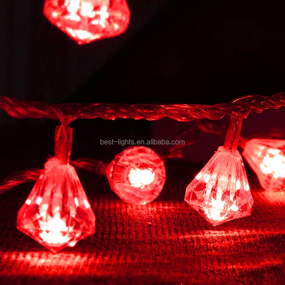 30 Leds Diamonds Shape Solar LED String Lights for Outdoor