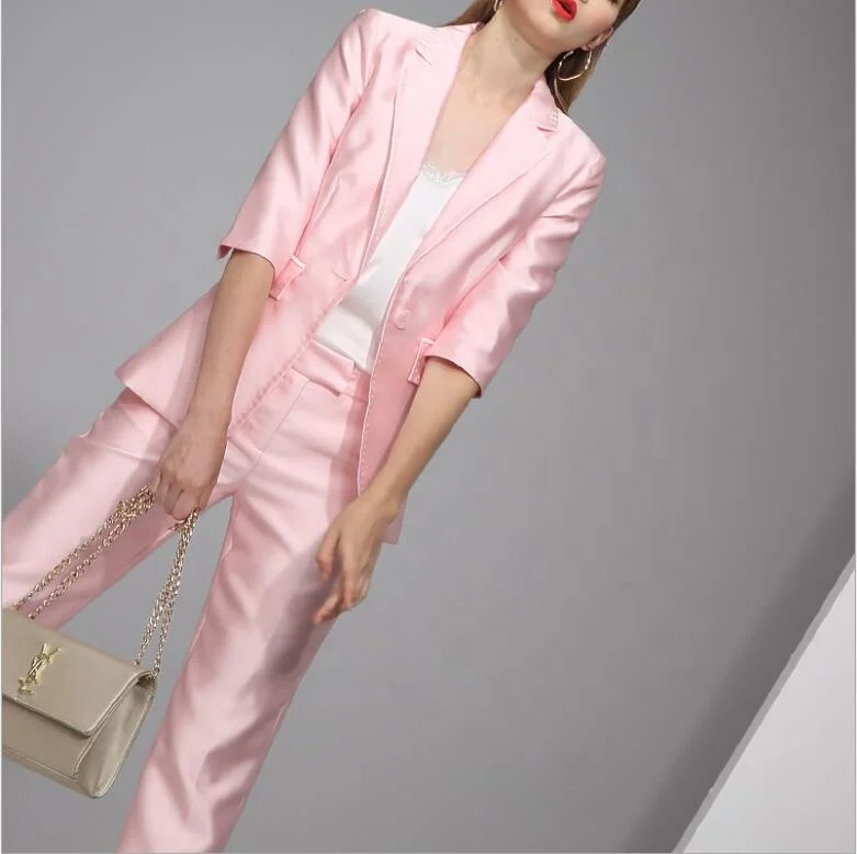 Pink Ladies Suits Fashion Ladies Suits Ol Office Beauty Professional ...