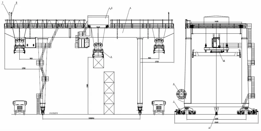 Port Container Gantry Crane With Drawing - Buy Port Container Gantry ...