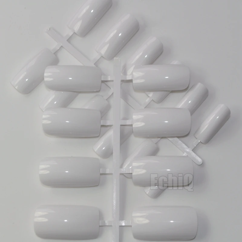 Ultra Long Acrylic Nail Tips White Flat Fake Nails Full Wrap French ...