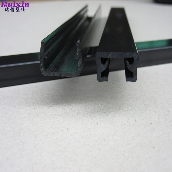 Black Plastic ABS U Shape Channel for LED Door & Window Rails