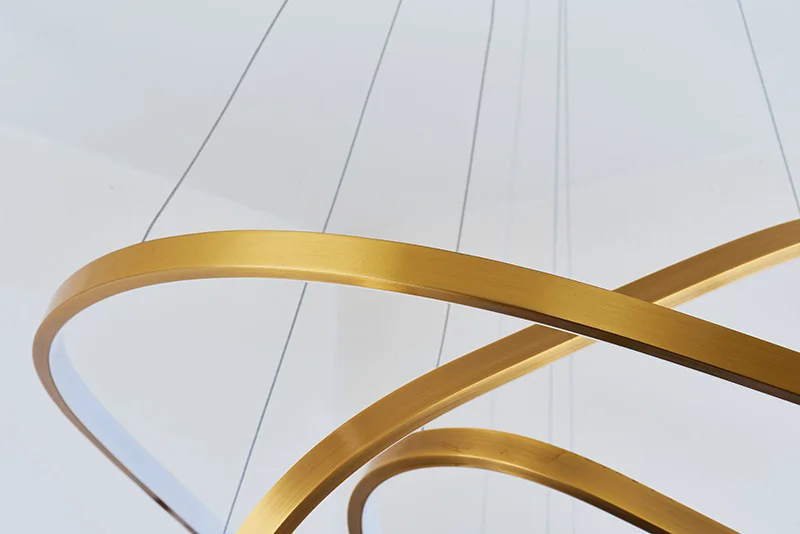 Modern Simple Aluminum Led Round Ring Shape Pendant Lamp Living Room ...