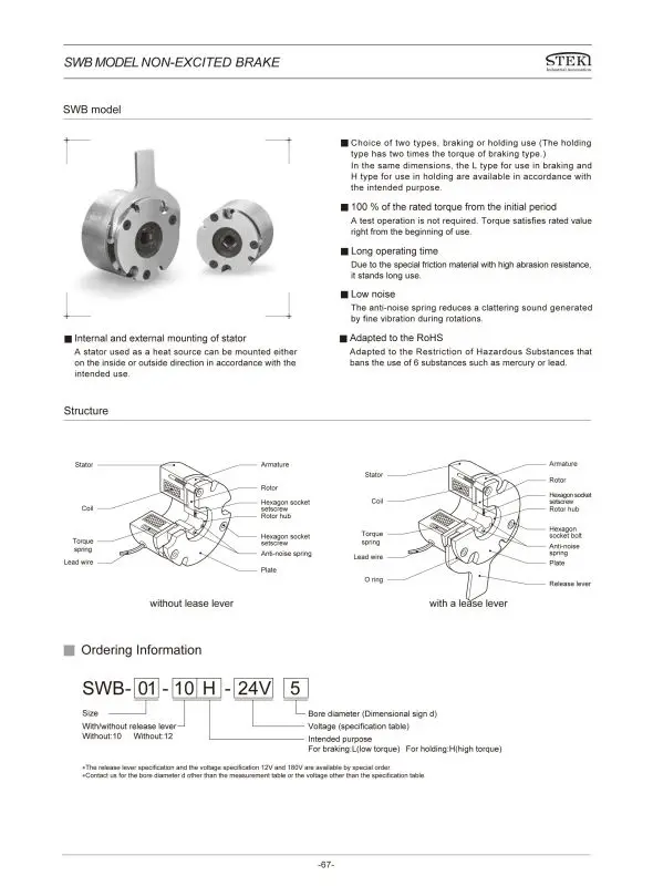 STEKI SWB Non-excited Brake Electronmagnetic Clutch Working On Power ...