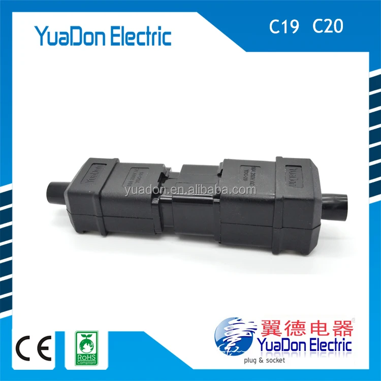 16a/250v C19 C20 Power Adapter Plug Rewireable Male Connector Socket ...