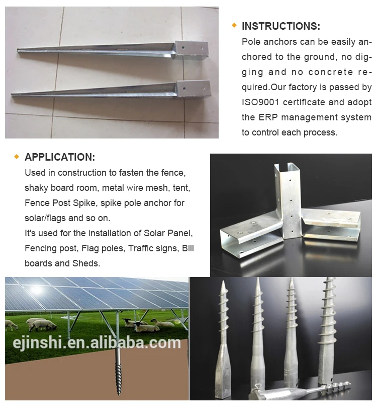 Galvanized Outdoor Steel Fence Post Spike Anchor - Durable Q235 Steel ...