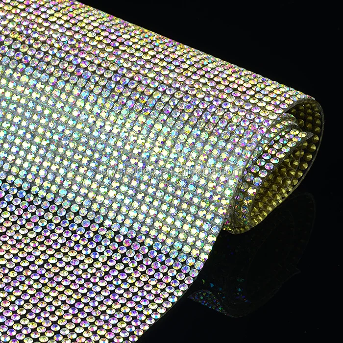 Trimming Glue Back Strass Sheet Crystal Ab Hot Fix Rhinestone Sticker ...