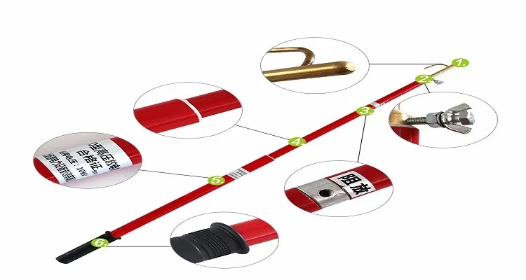 35KV Electric Safety Fiberglass Telescopic Static Discharge Rod ...