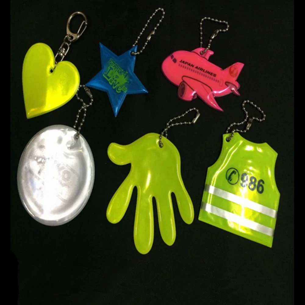 Customized Logo Colorful Reflective Keychain Reflective Keychain Bag ...