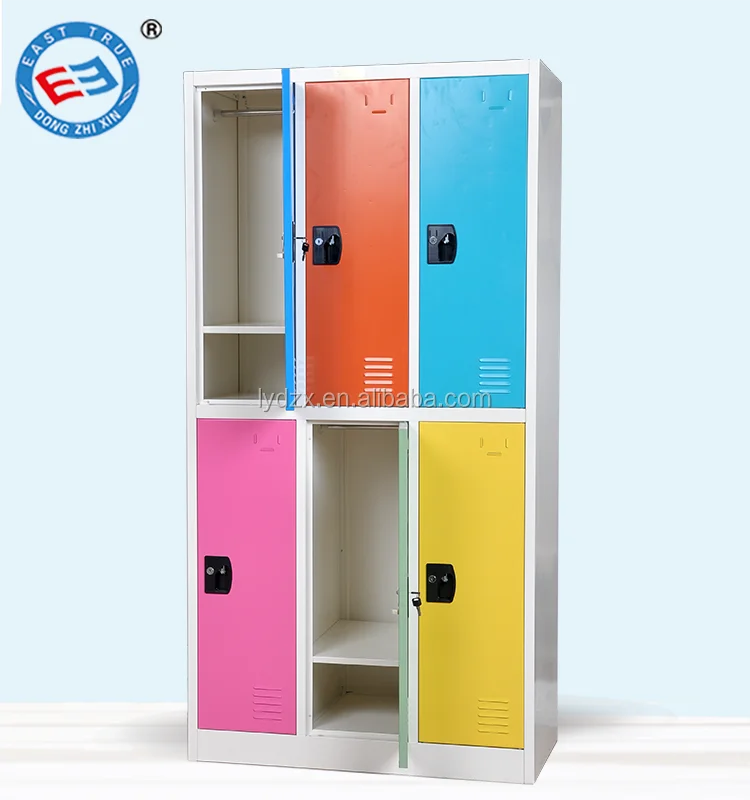 Metal 6 Door Locker Golf Bag Storage Locker Six Stacked Heavy Duty High ...