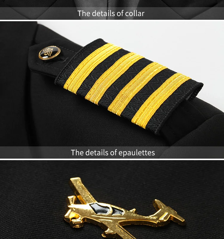 Classical Standard Aviation Pilot Uniform For Men Airline Uniform Suit ...
