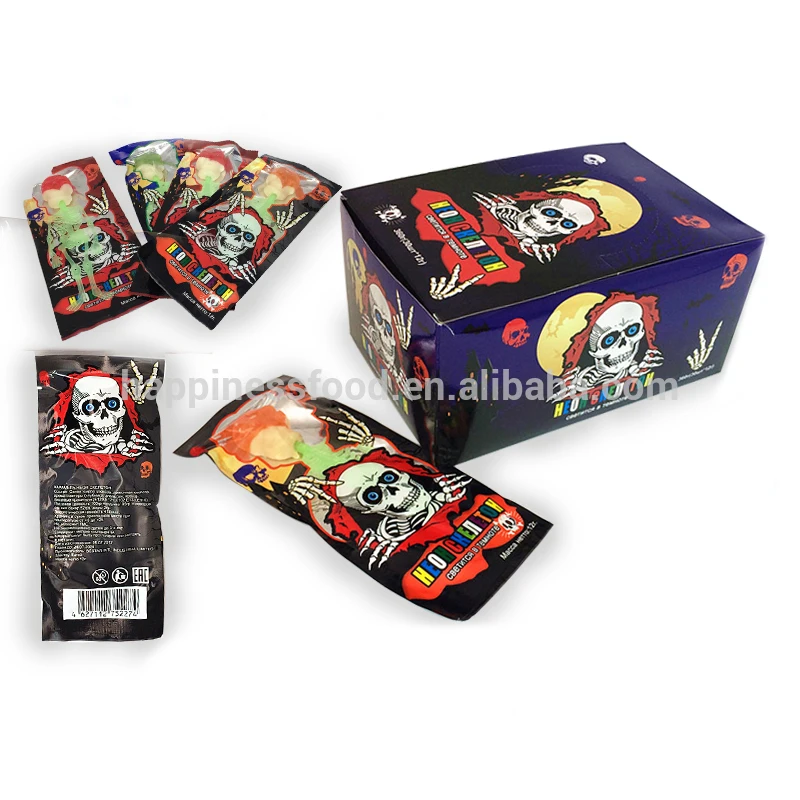Halloween Skeleton Sweet Glow Stick Lollipop Skull Candy - Buy Skull ...