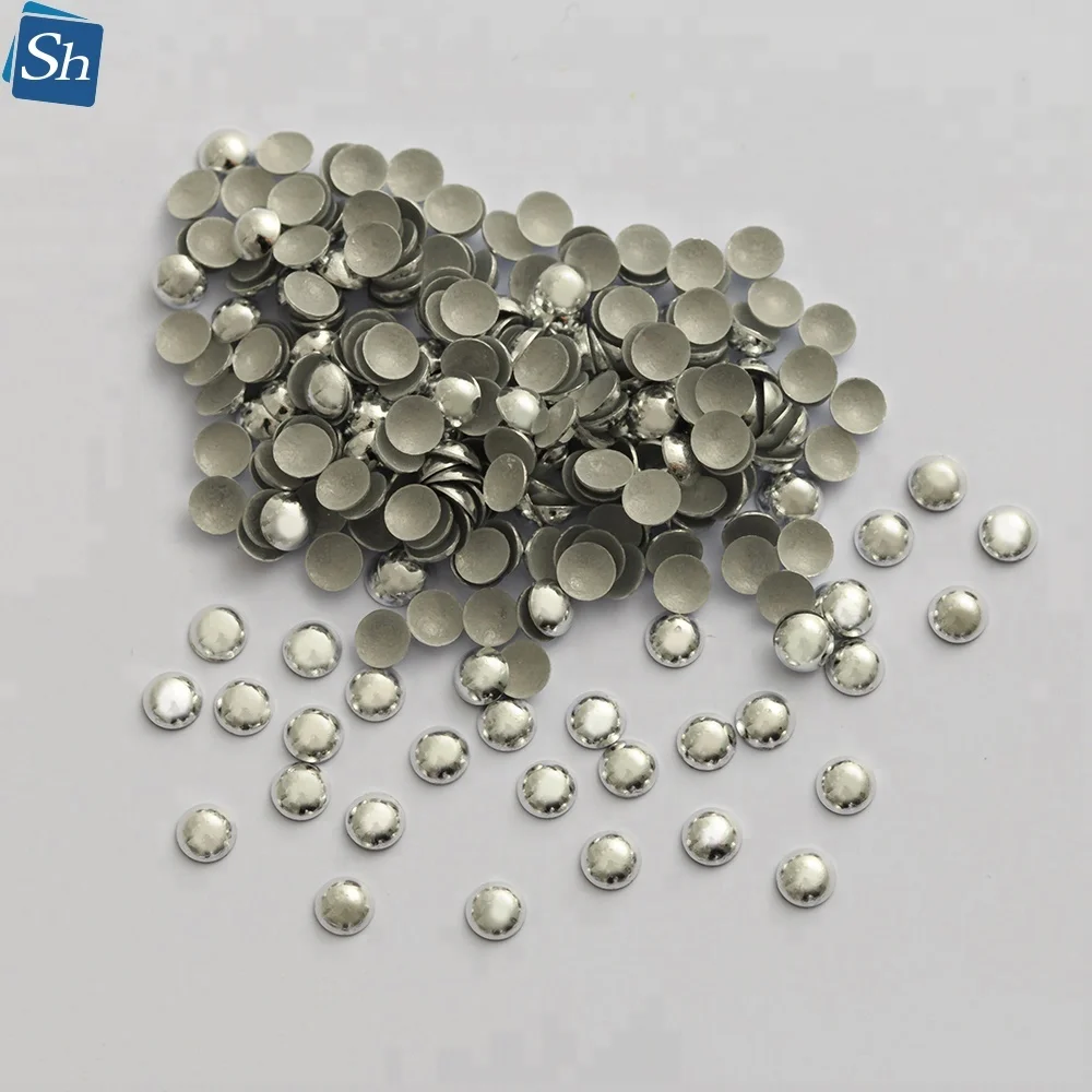 Wholesale Silver Color Hot Fix Half Round Aluminium Dome Studs
