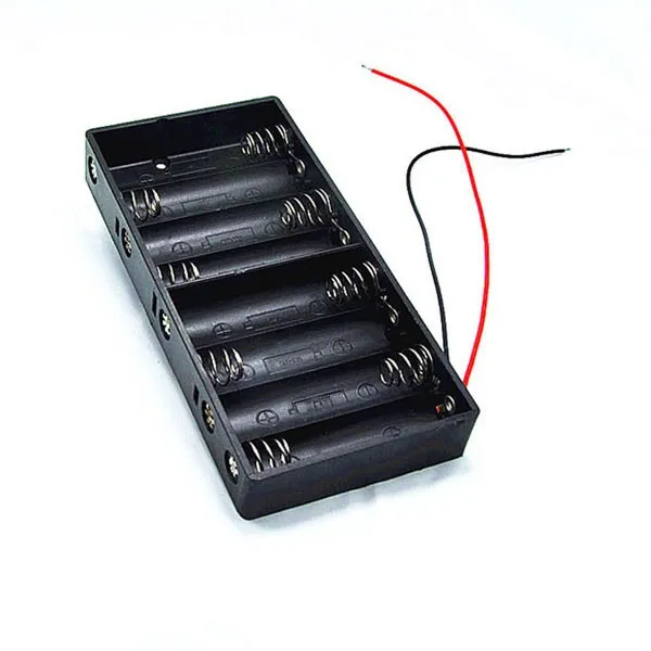 8x Aa Size Cell (um-3*8) Black Plastic Battery Holder Box 12v Case With ...