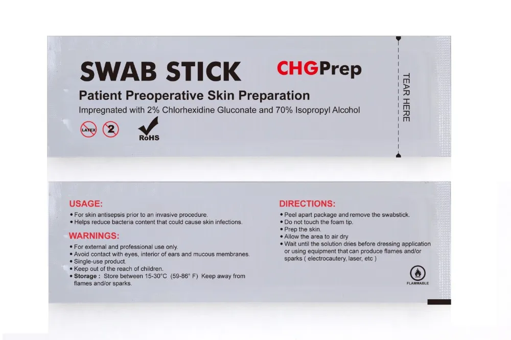 6ml 70% IPA Alcohol & 2% CHG Swab Stick - Cleanmo Surgical Supplies