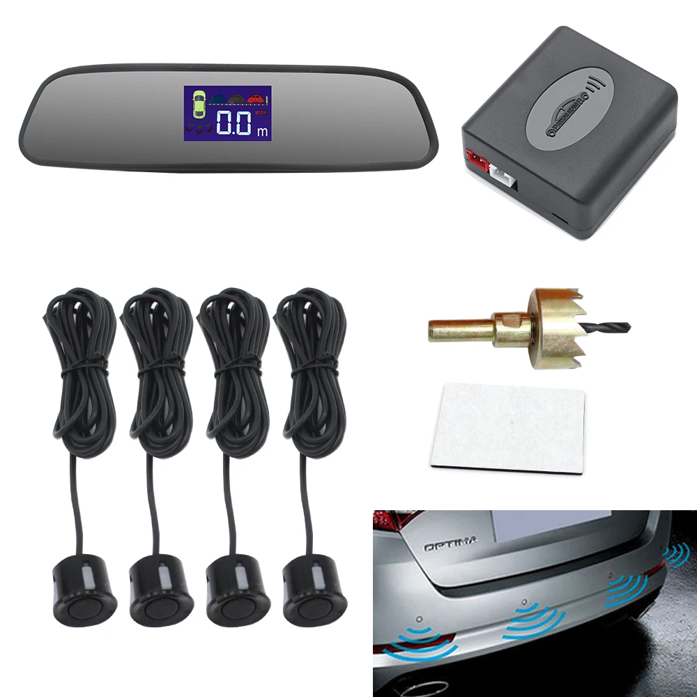Car Accessories 4 Sensors 22mm Buzzer LED Parking Kit