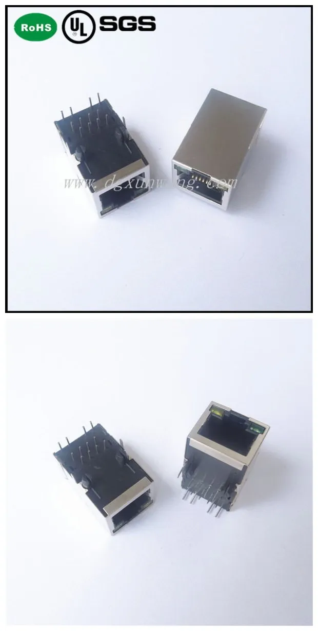 8 Pin Rj5 Modular Jack Connector With Led J1011f21pnl - Buy Rj45 ...