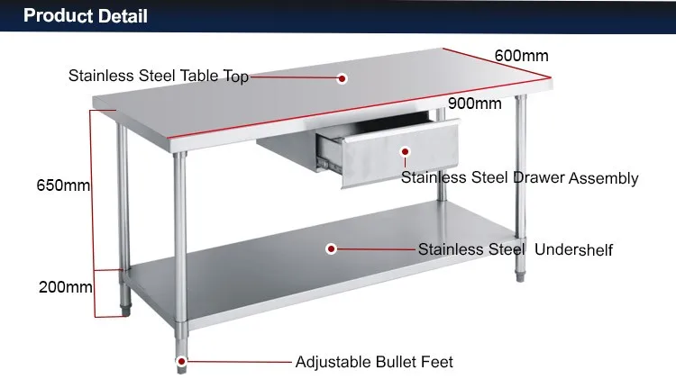 Stainless Steel Kitchen Work Table - Buy Stainless Steel Kitchen Work ...