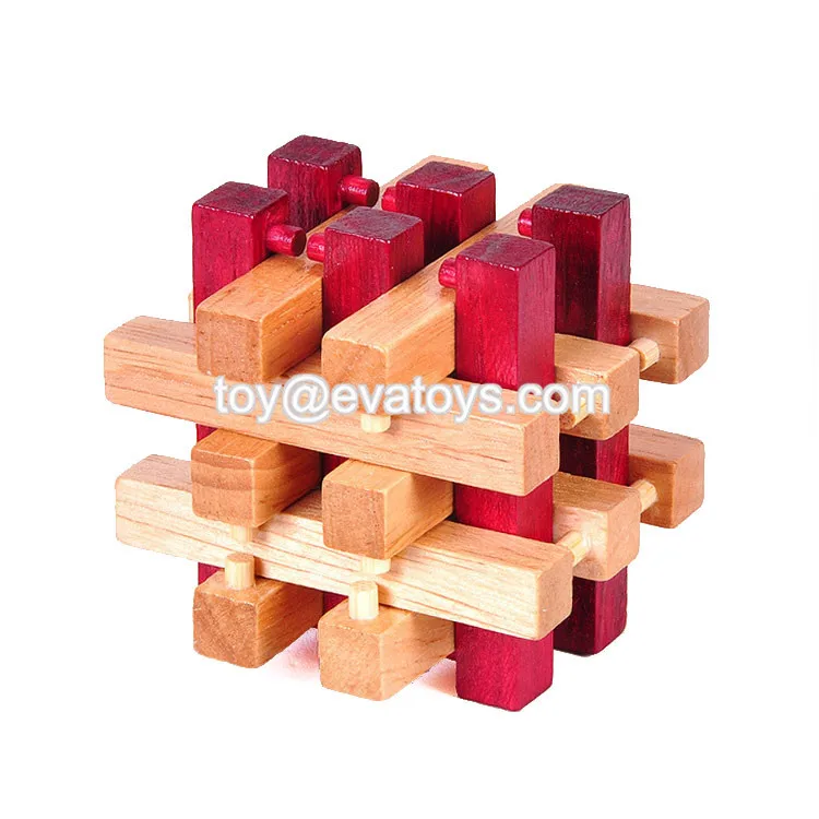 2018 Fashion Intellectual Puzzle Unlock Wooden Brain Teaser Toy For ...