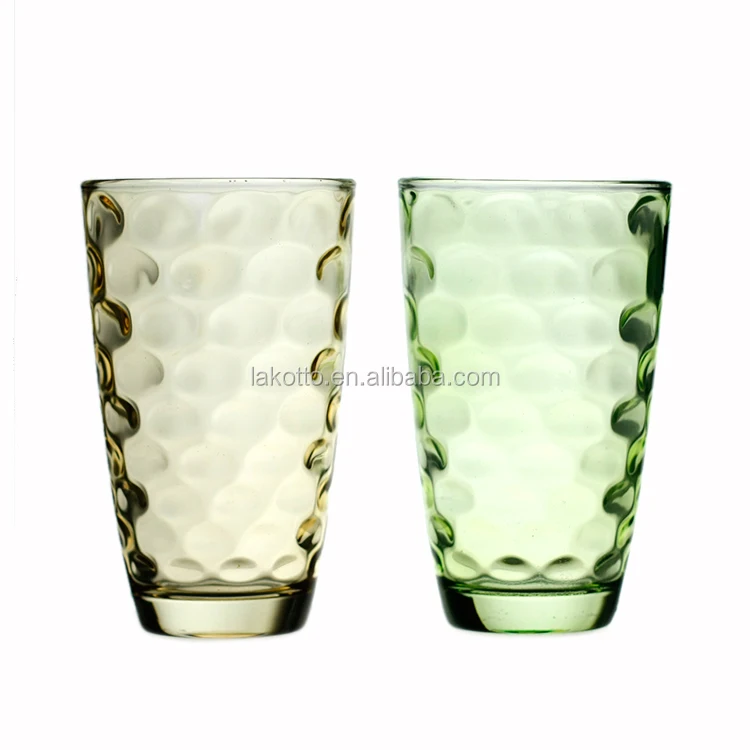 230ml Color Glass Water Cup Dot Embossed Glass Tumbler - Buy 230ml ...