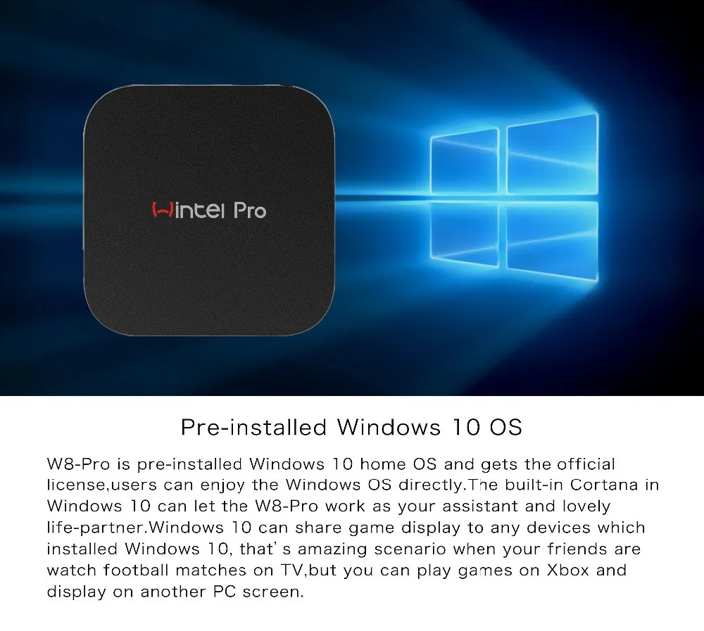 Wintel W8 Pro Windos 10 Intel Z8300 Tv Box 2gb 32gb Smart Media Player ...