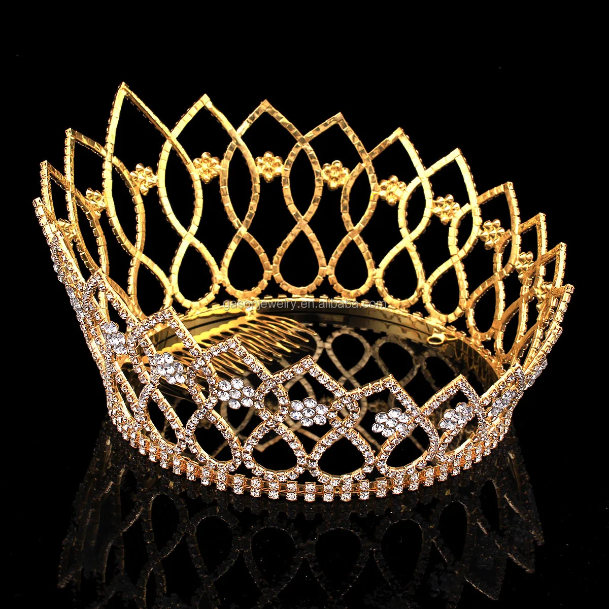 Big Round Pageant Crown Crystal Winner Crown For Girls - Buy Pageant ...