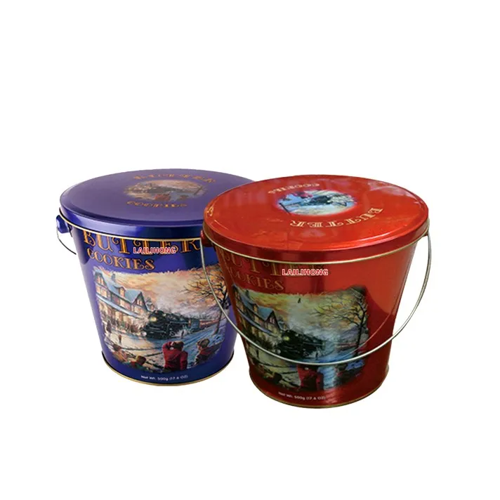500g Blue Bucket Tin Butter Cookies In Tins,Danish Butter Cookies - Buy ...
