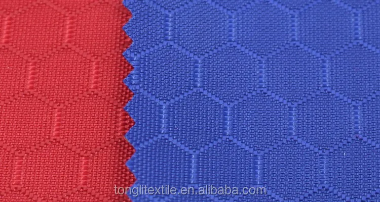 Dwr 210d Hexagonal Football Pattern Nylon Ripstop Fabric With Pu Coated ...