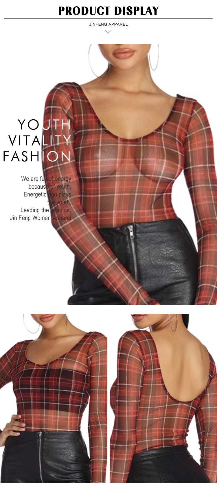 Long Sleeves See Through Sheer Mesh Backless Stripe Bodysuit For Women ...