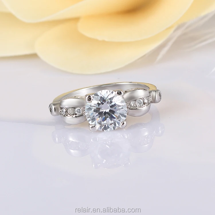 Italian 925 Sterling Silver Or Brass Ring Wedding Band Schmuck Cz ...