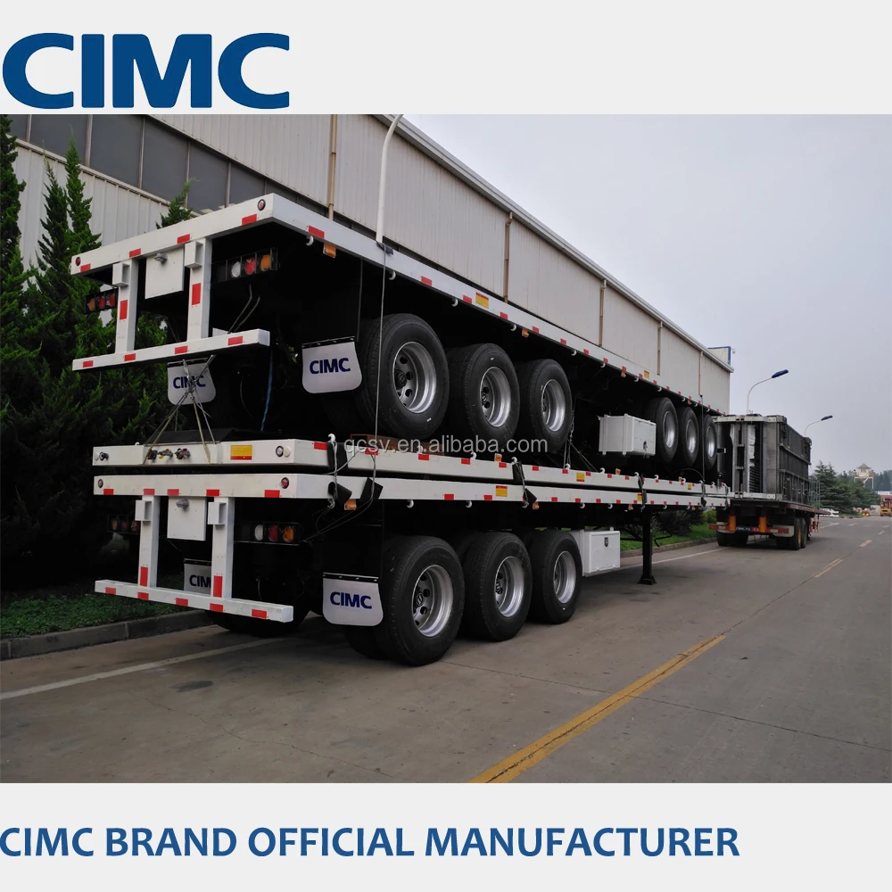 Cimc 40ft Flatbed Trailer With Super Single Tire 385/65r22.5 - Buy ...