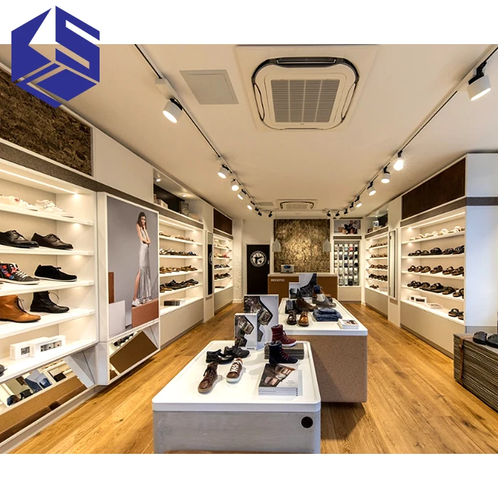 Nice Design Retail Store Gondola Wooden Shoe Display Rack Stand White ...