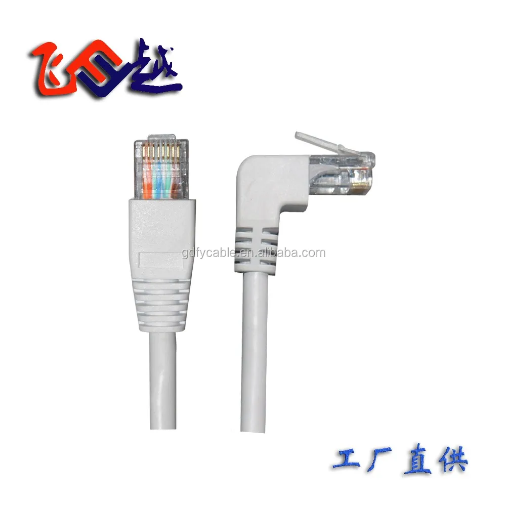 Rj45 Ethernet Cable 90 Degree Male/male Up Angle To Straight Cat6 Utp ...