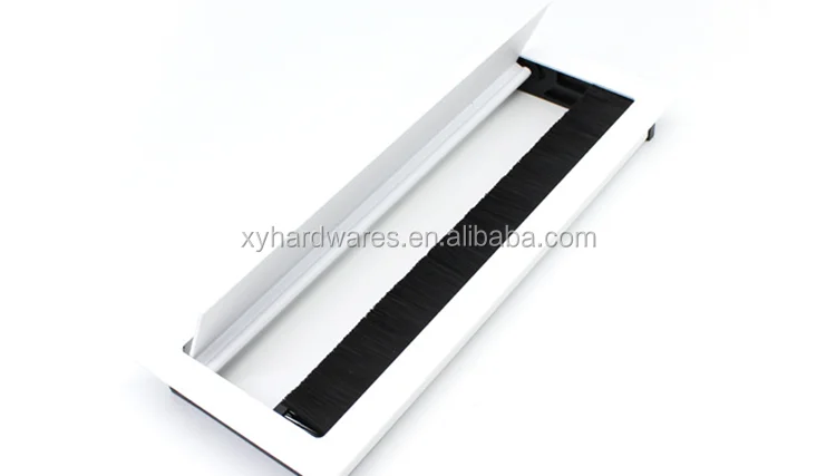 Aluminum Computer Desk Cable Hole Cap Rectangular Office Desk Grommets ...