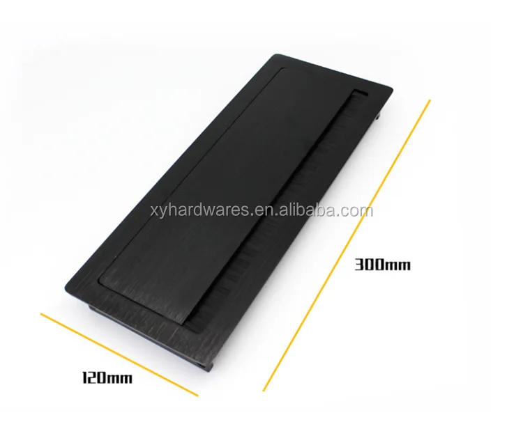 Aluminum Computer Desk Cable Hole Cap Rectangular Office Desk Grommets ...