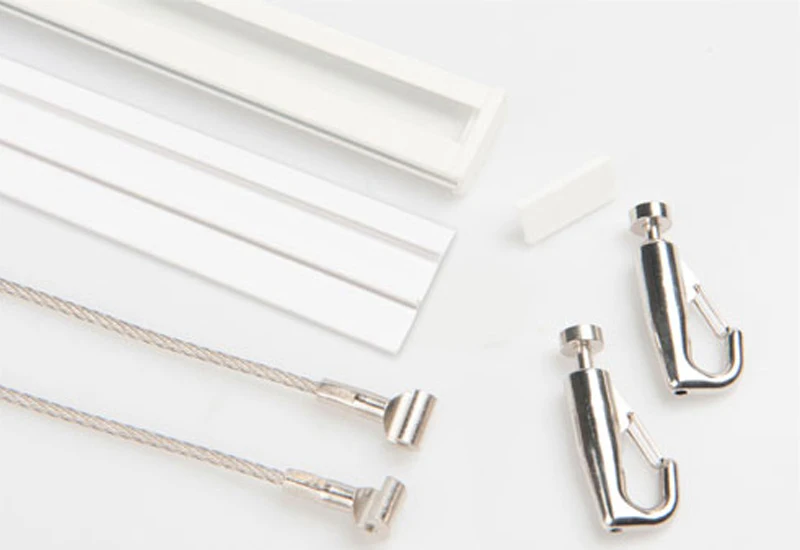 Modern Wire Picture Frame Hanger Wall Mounted Aluminum Track Rail ...