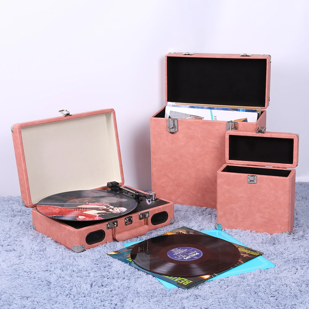 Victrola Vintage Retro Vinyl Leather Record Storage Carrying Case For ...