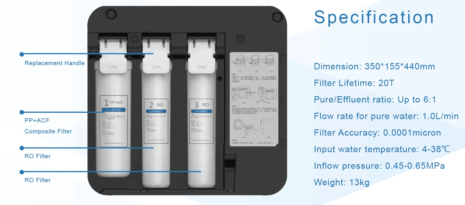 Three Stage Ultrafiltration Home Pure Water Filter System| Alibaba.com