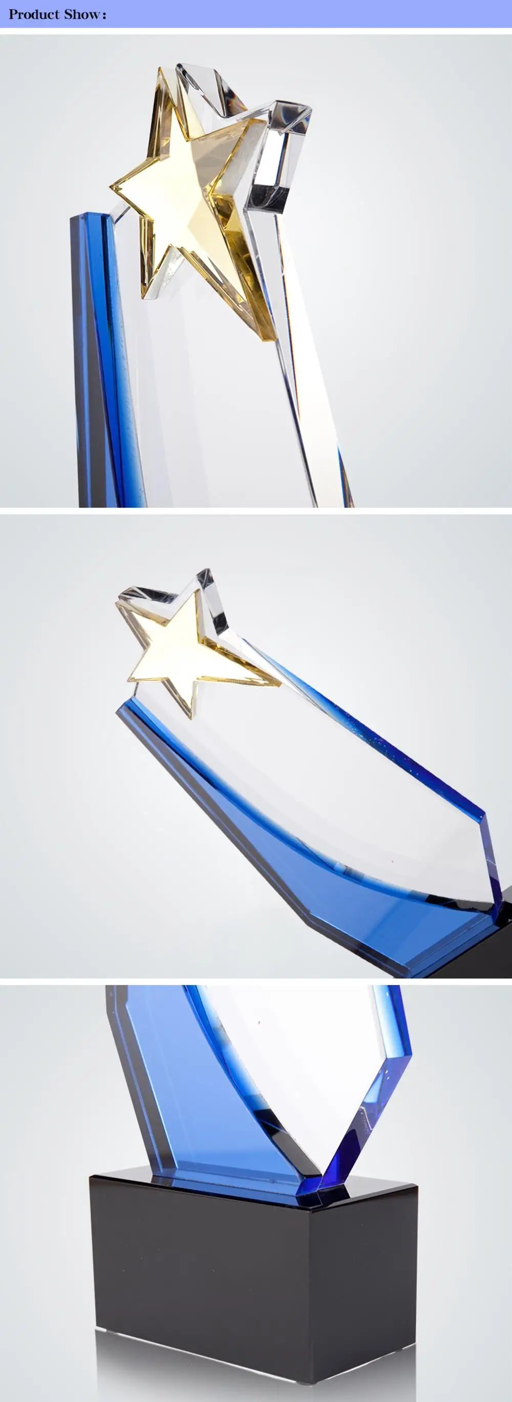 star shape crystal trophy crystal awards custom crystal trophy prize ...