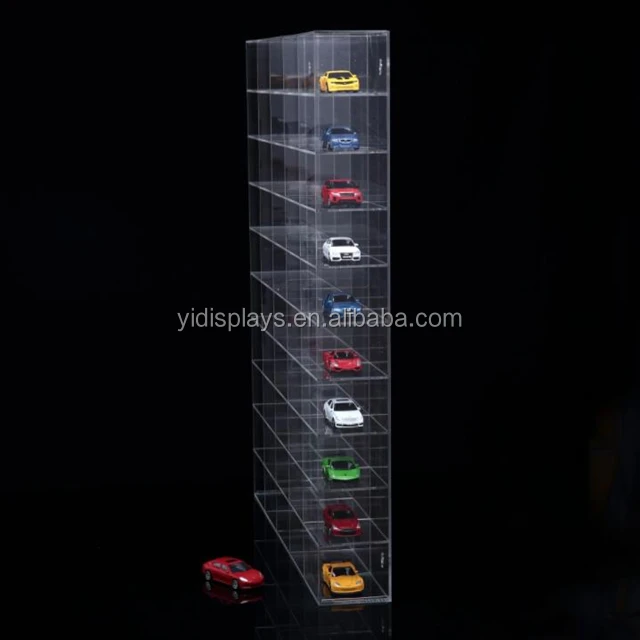 YI DISPLAYS Acrylic Model Car Display Stand Cabinets 1/64 Diecast Model ...