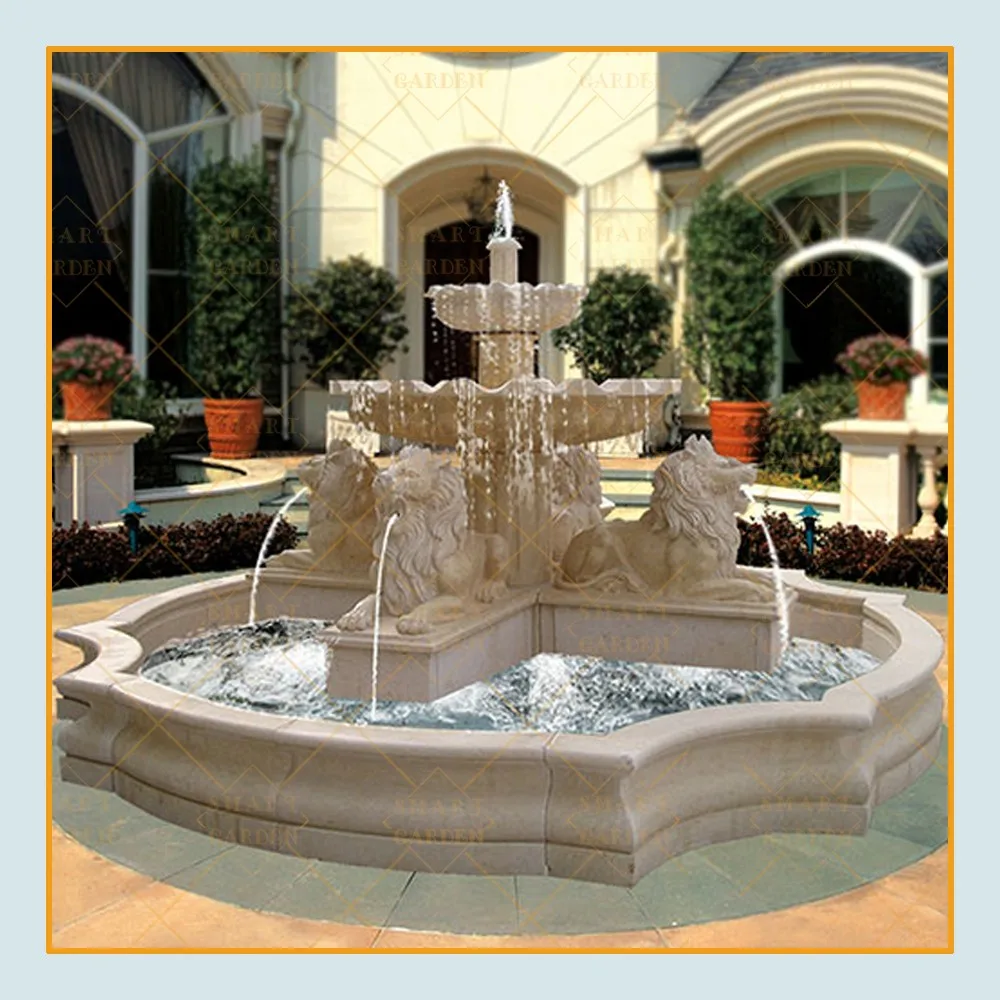 Custom Marble Horse Fountain - European Style Garden Decor