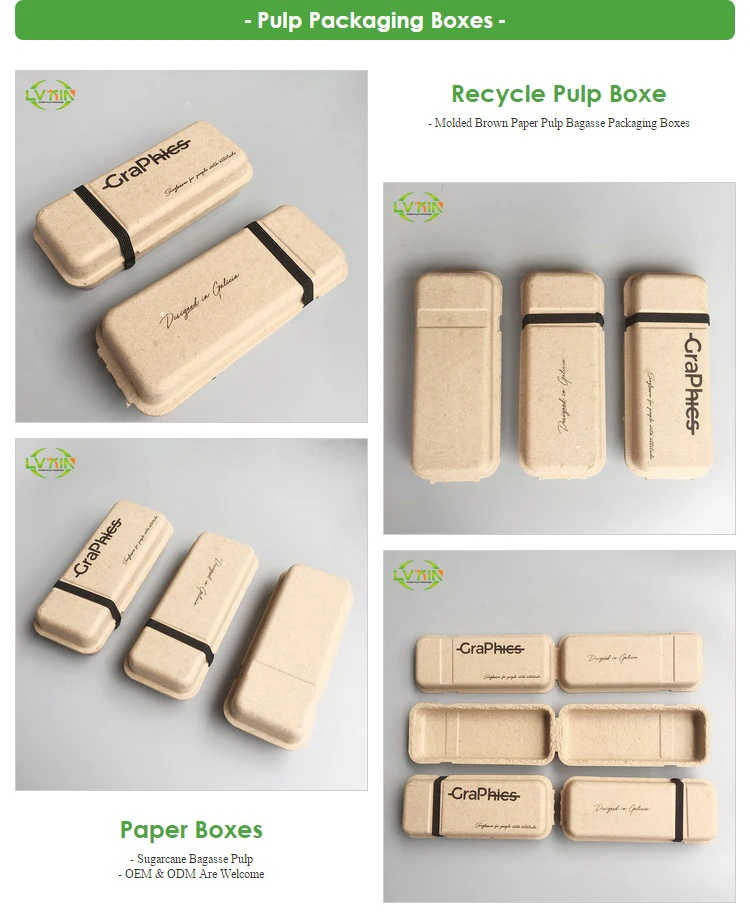 Customized Biodegradable Recycle Paper Box Pulp Box Molded Pulp Box ...