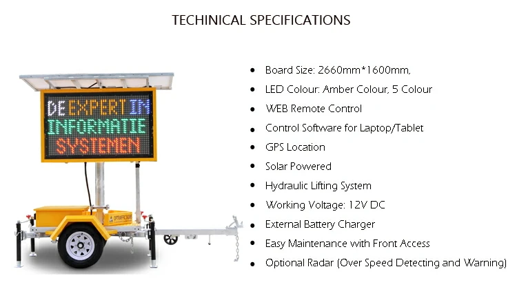 Led Display Solar Power Trailer Mounted Variable Message Signs Led ...