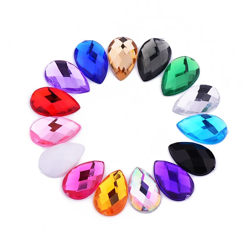 17*28mm Sewing Acrylic Strass Applique Yellow AB Crystal