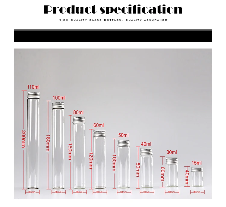 Clear Glass Tube Bottle Empty Clear Tube Glass Tubular Bottle Vial ...