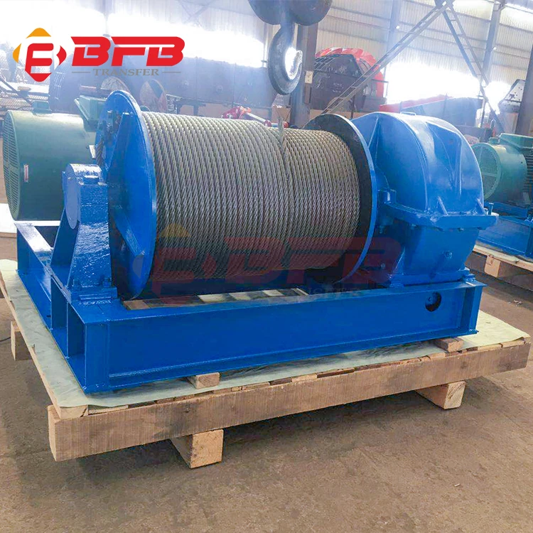 Fast Speed Double Drum Electrical Wire Rope Winch For Shipyard Apply ...