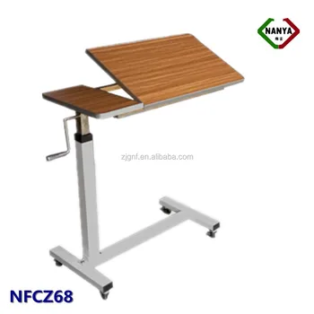 Nfcz68 Hospital Tilt-top Wooden Overbed Laptop Table Patient Dining ...