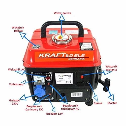 Red 12v Dc Portable Silent Power Small Gasoline Gas 950 Manual ...