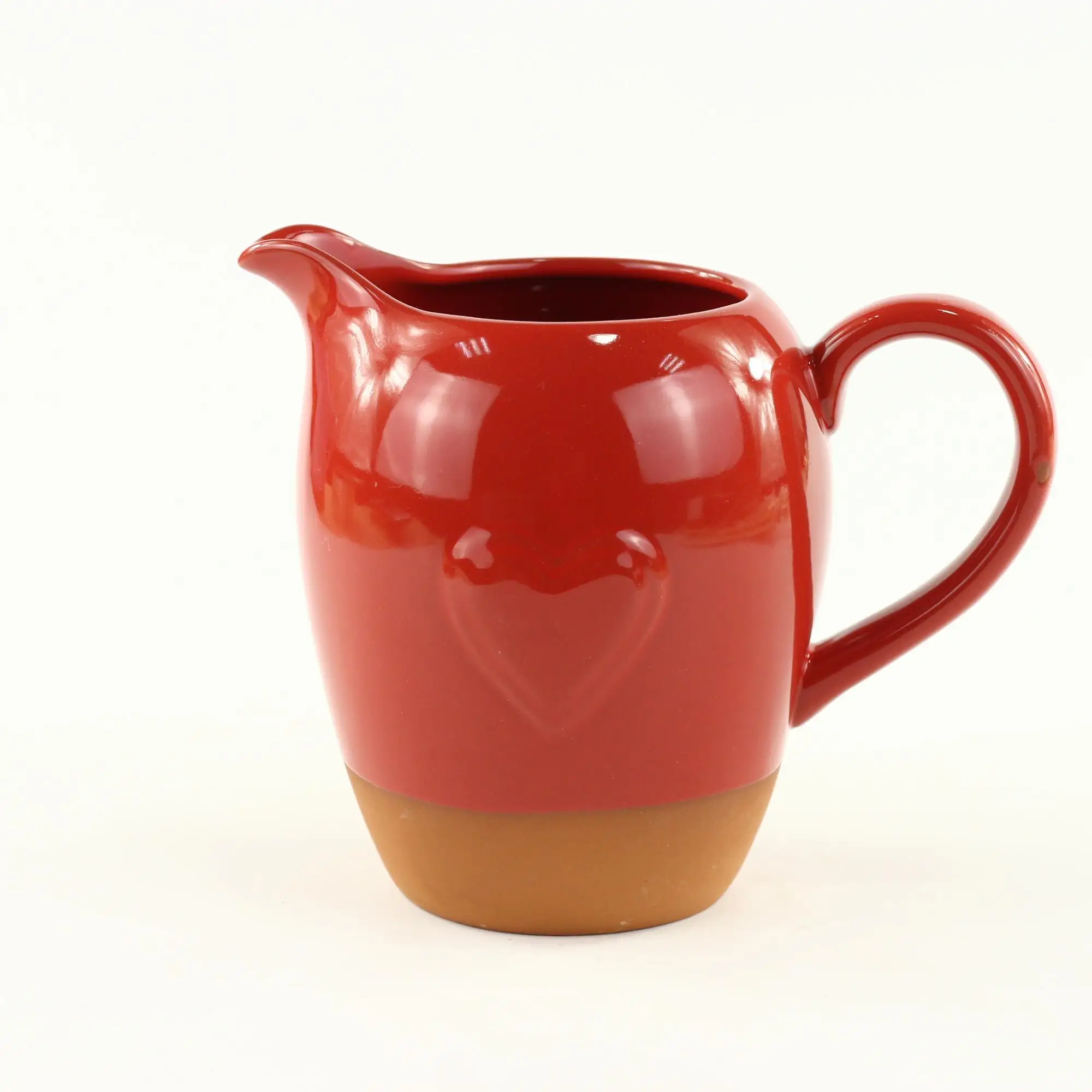 Red Color Ceramic Coffee Jug Heart Logo Milk Cup/jug - Buy Ceramic Milk ...