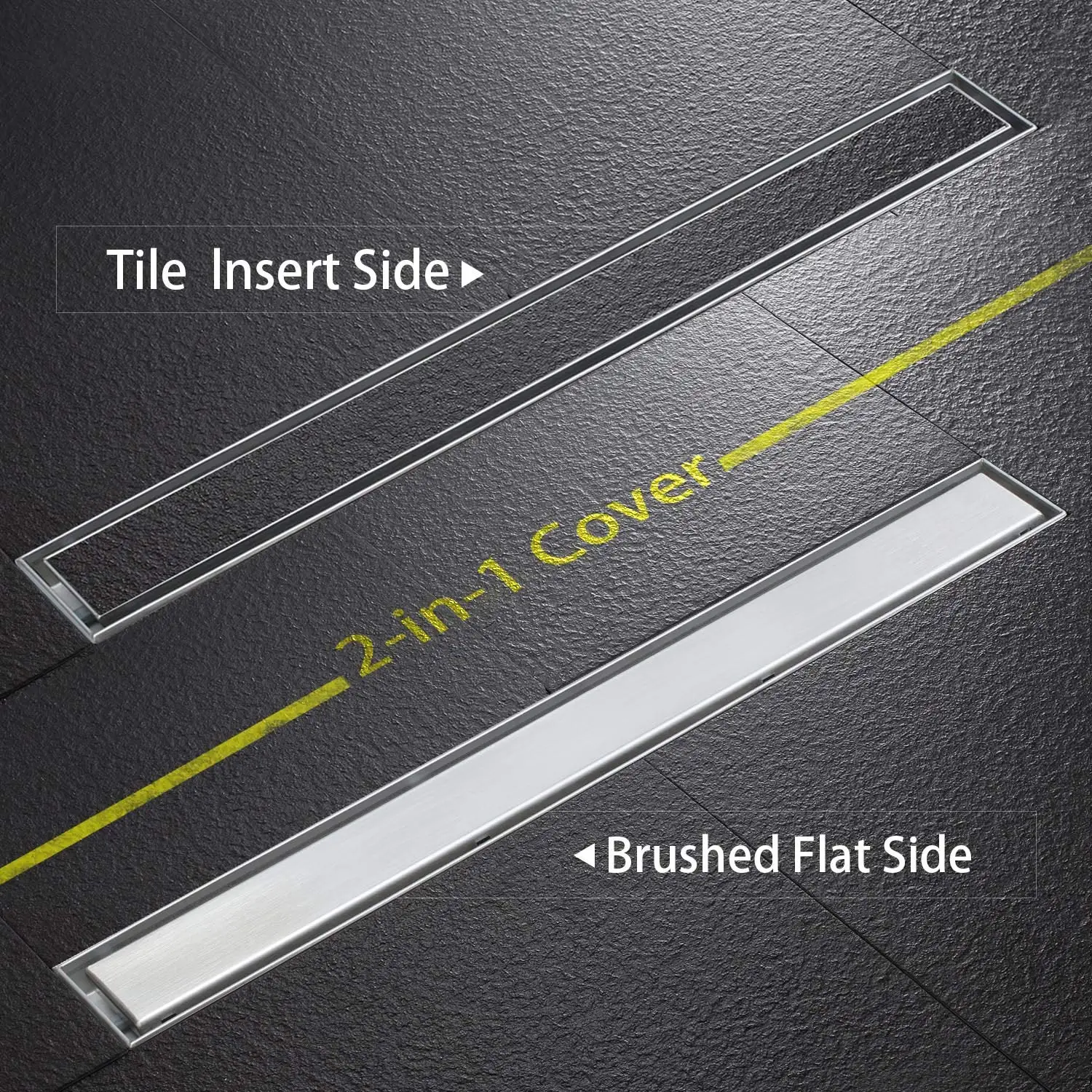 Stainless Steel Invisible Shower Drain Shower Channel Linear Bathroom ...